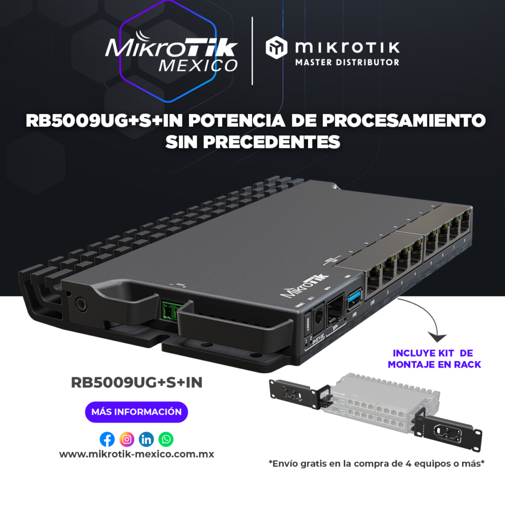RB5009UG+S+IN (INCLUYE kit de rack ) – Mikrotik Mexico